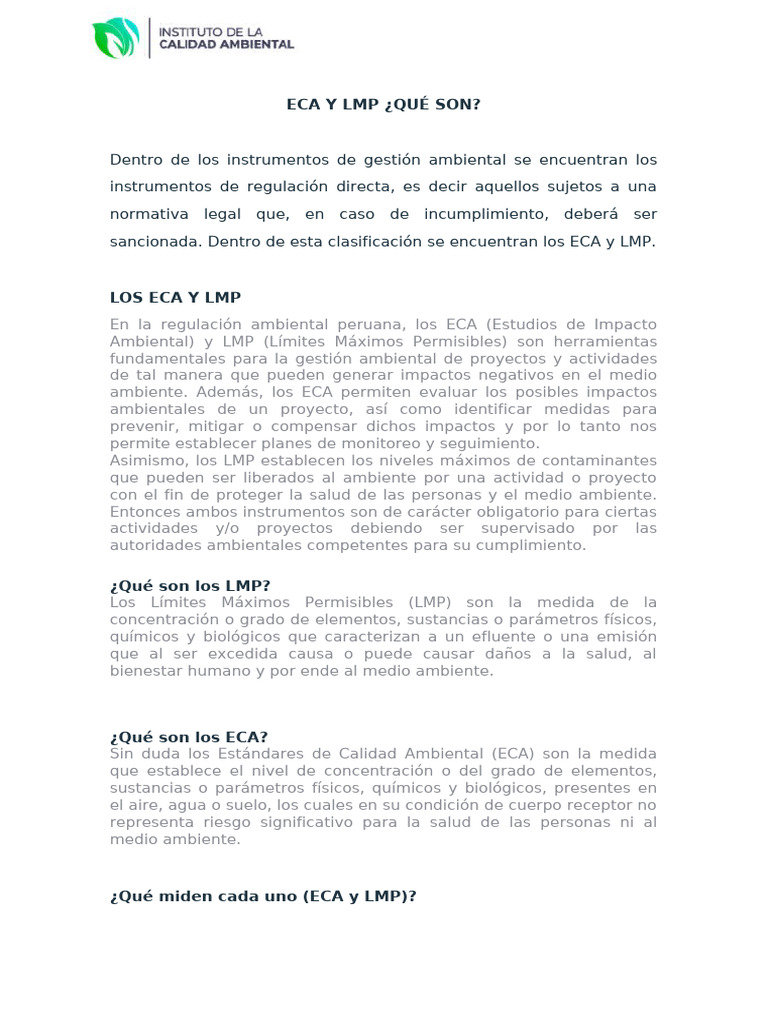 Eca y LMP | PDF