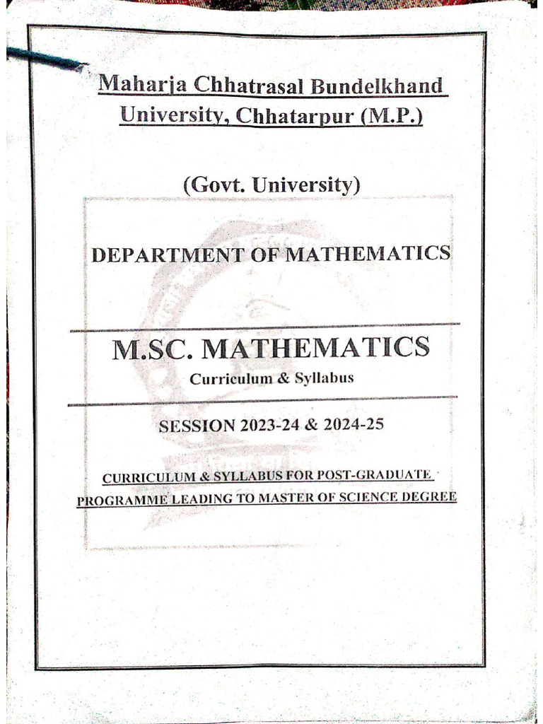M.sc. MATH Compressed | PDF
