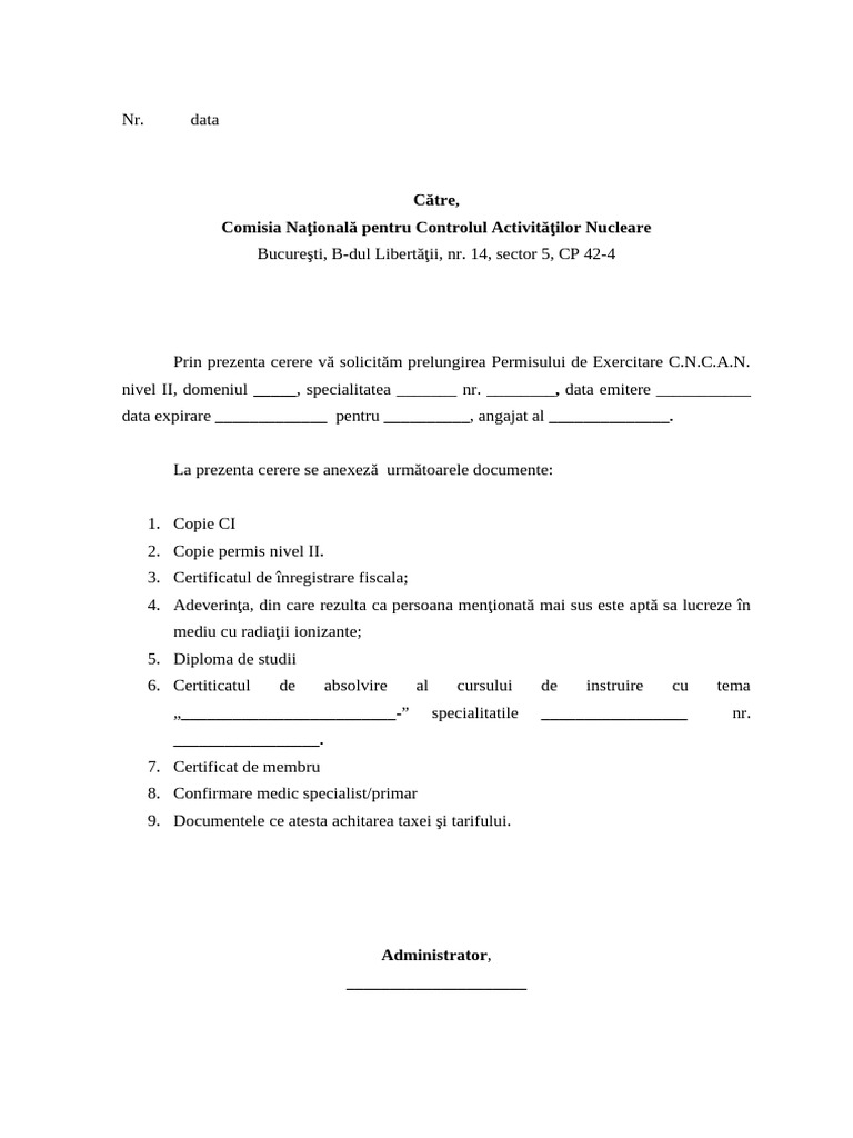 Cerere Permis Nivel 2 | PDF