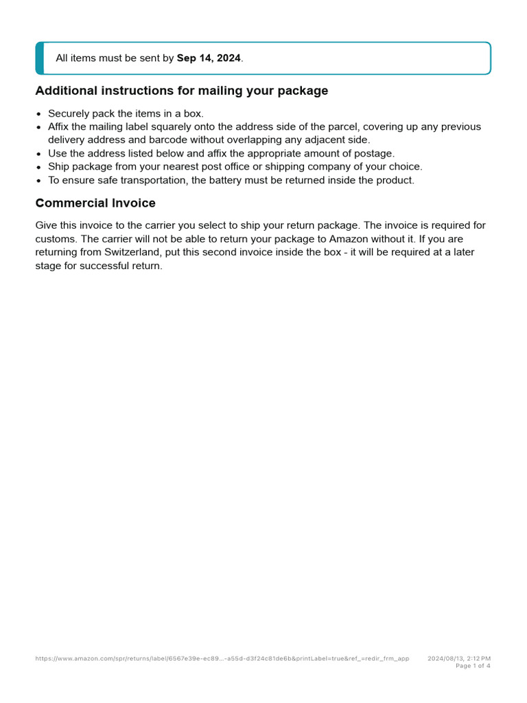 Online Return Center | PDF