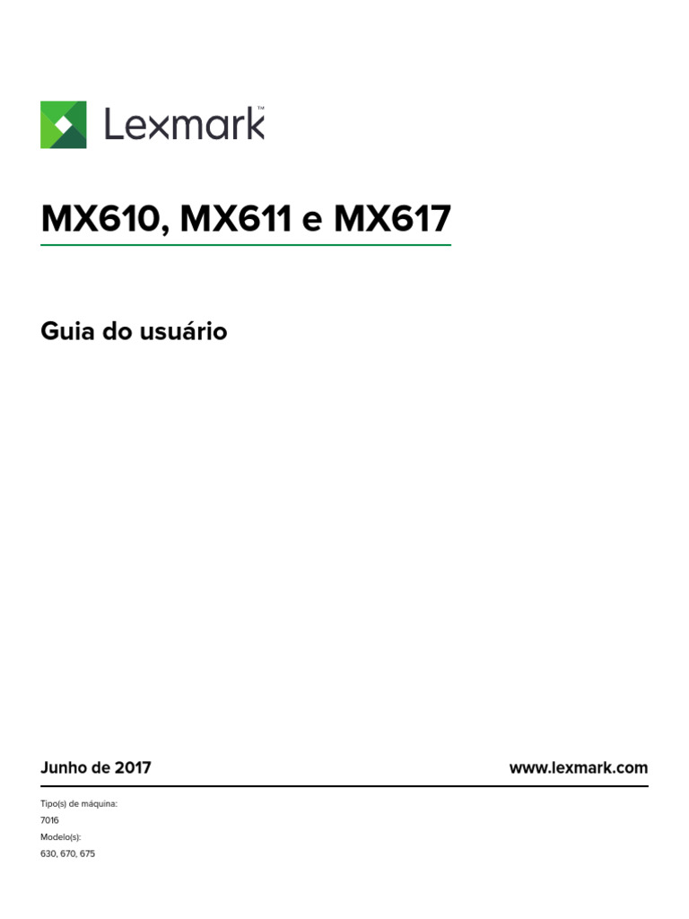 Lexmark MX610 MX611 MX617 UsersGuide PT | PDF