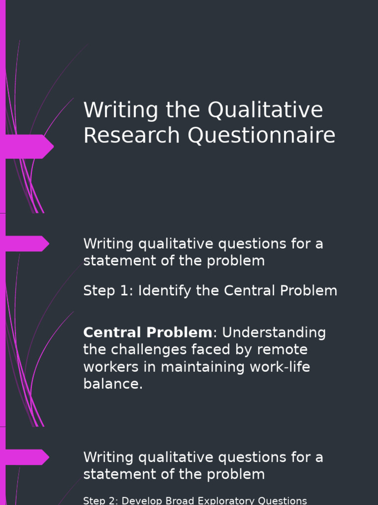 Writing The Qualitative Research Questionnaire Online | PDF