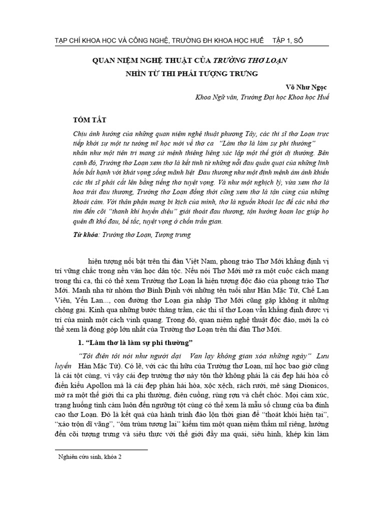 Trư NG Thơ Lo N | PDF