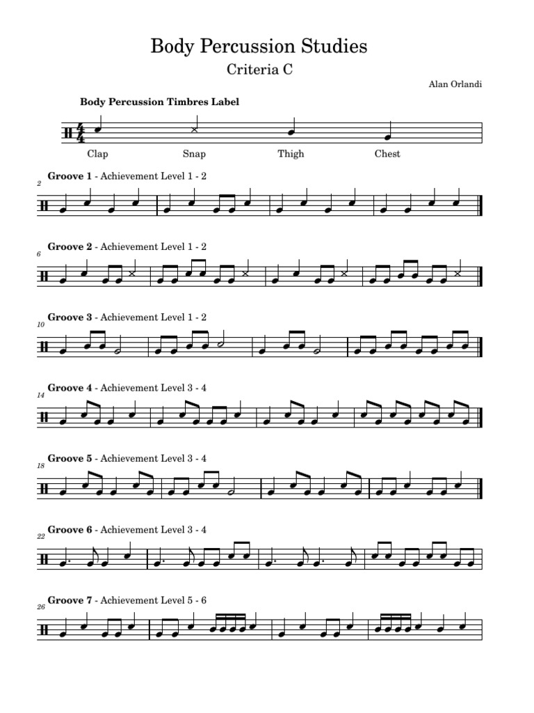 Body Percussion Studies | PDF