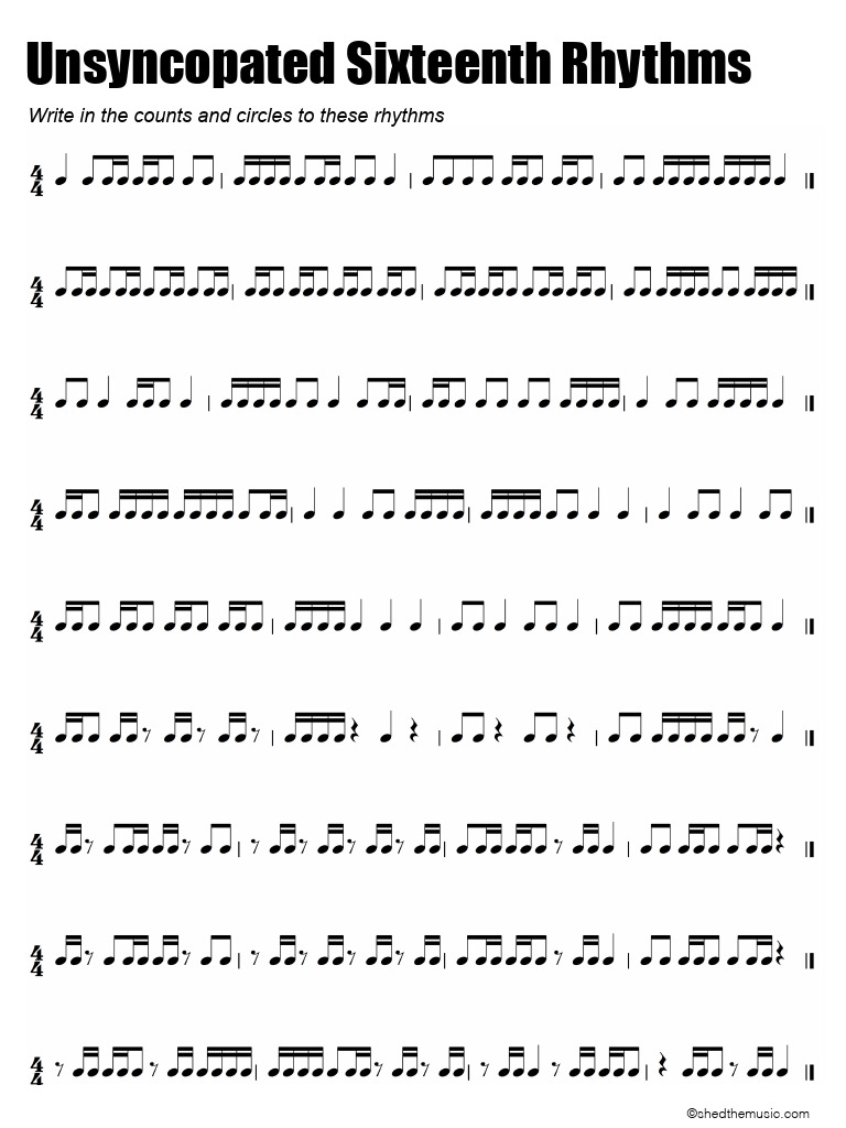 Sixteenth Notes Tiesand Dots | PDF