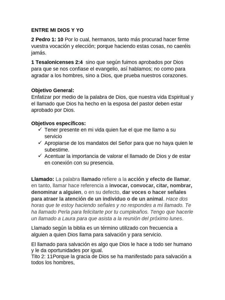 Entre Dios y Yo | PDF