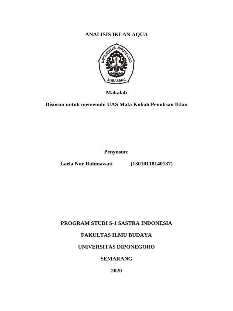 Analisis Iklan Aqua | PDF | Kesehatan Holistik