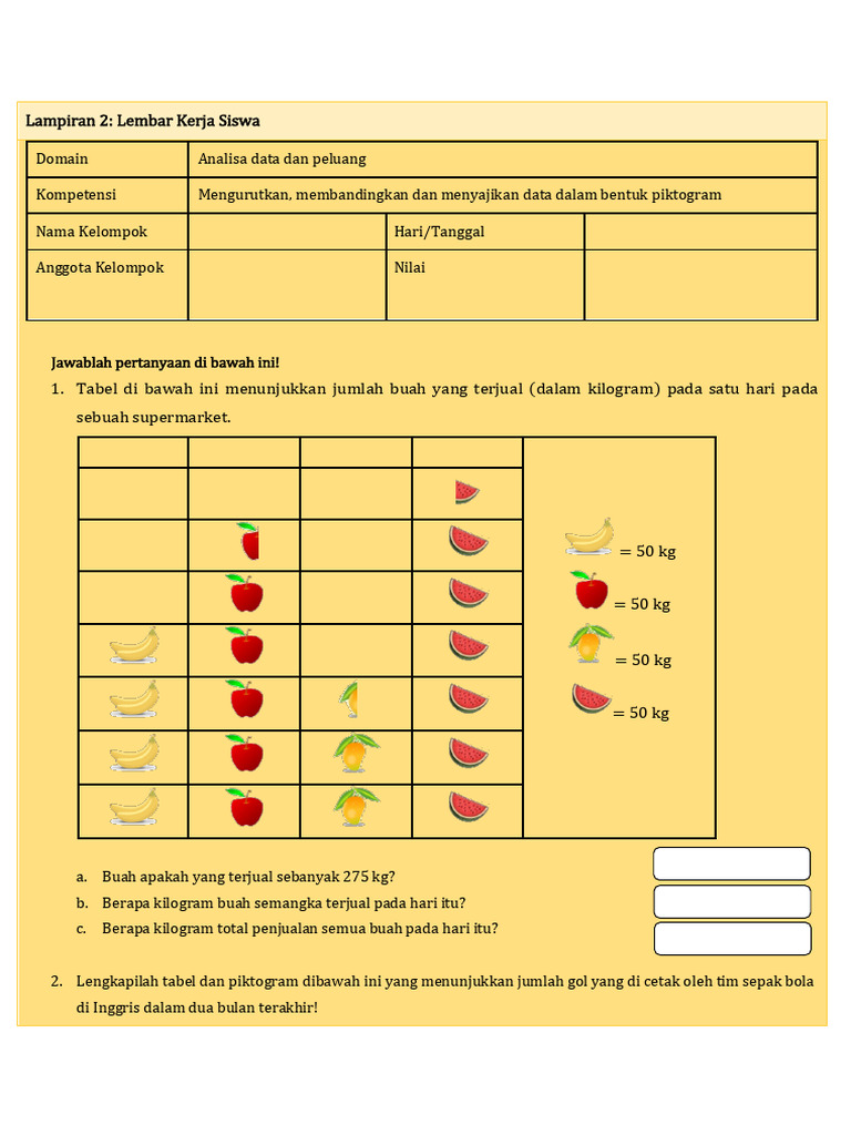 Lembar Kerja Siswa - Piktogram | PDF