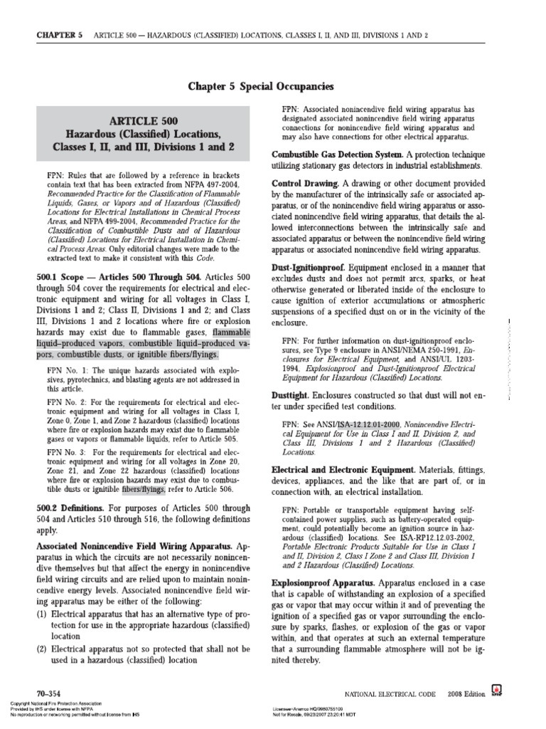 Artículo 500 Del NEC | PDF