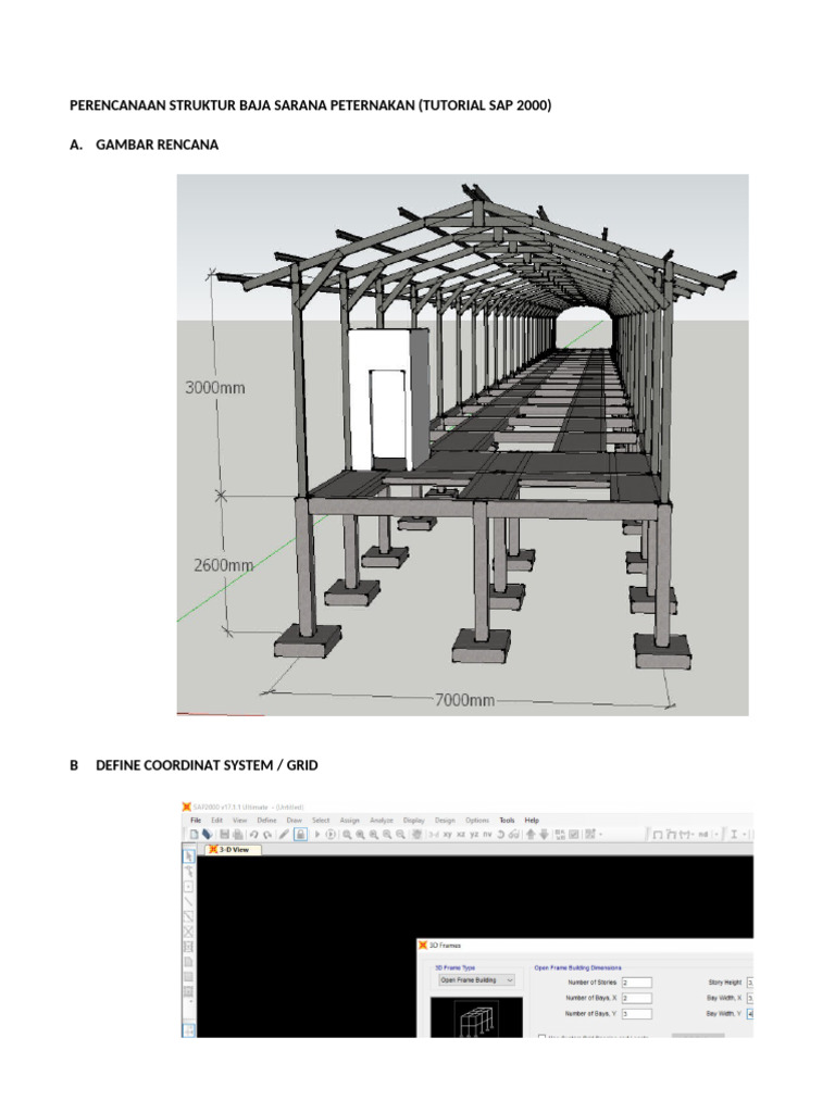 Tutorial SAP 2000. Perencanaan Struktur Baja | PDF