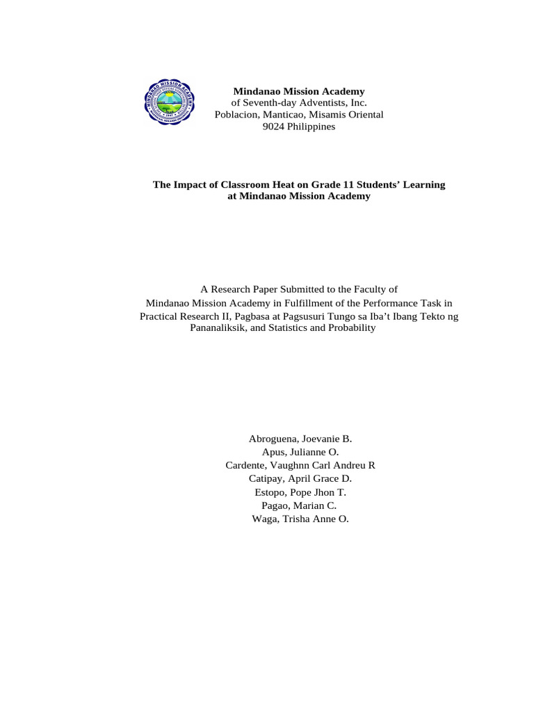 The Impact of Classroom Heat On Students | PDF