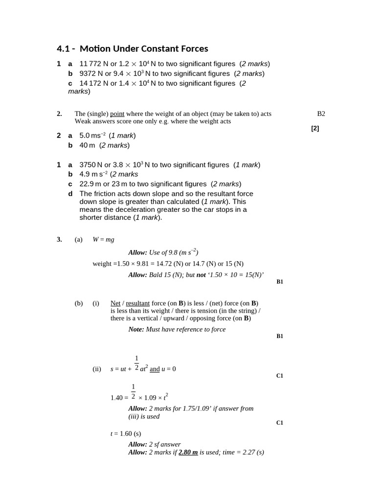 4 Forces in Action Workbook ANSWERS | PDF