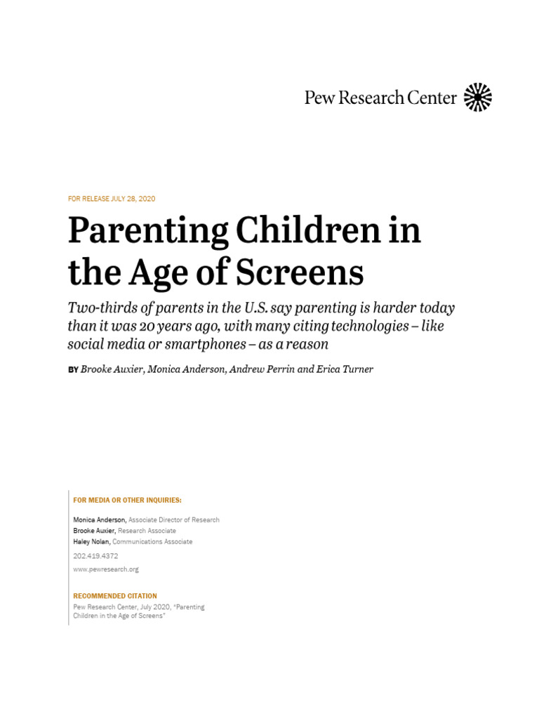 Parenting Children in the Age of Screens | PDF
