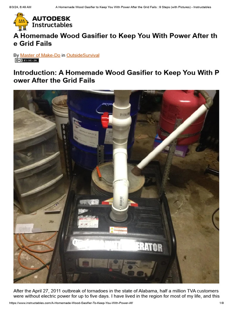 A Homemade Wood Gasifier To Keep You With Power After The Grid Fails ...