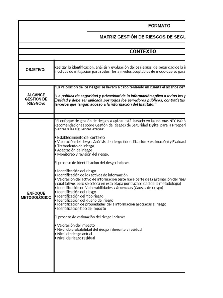 Anexo 2. Matriz de Riesgo SGSI IDPC Abril 30 2024 | PDF