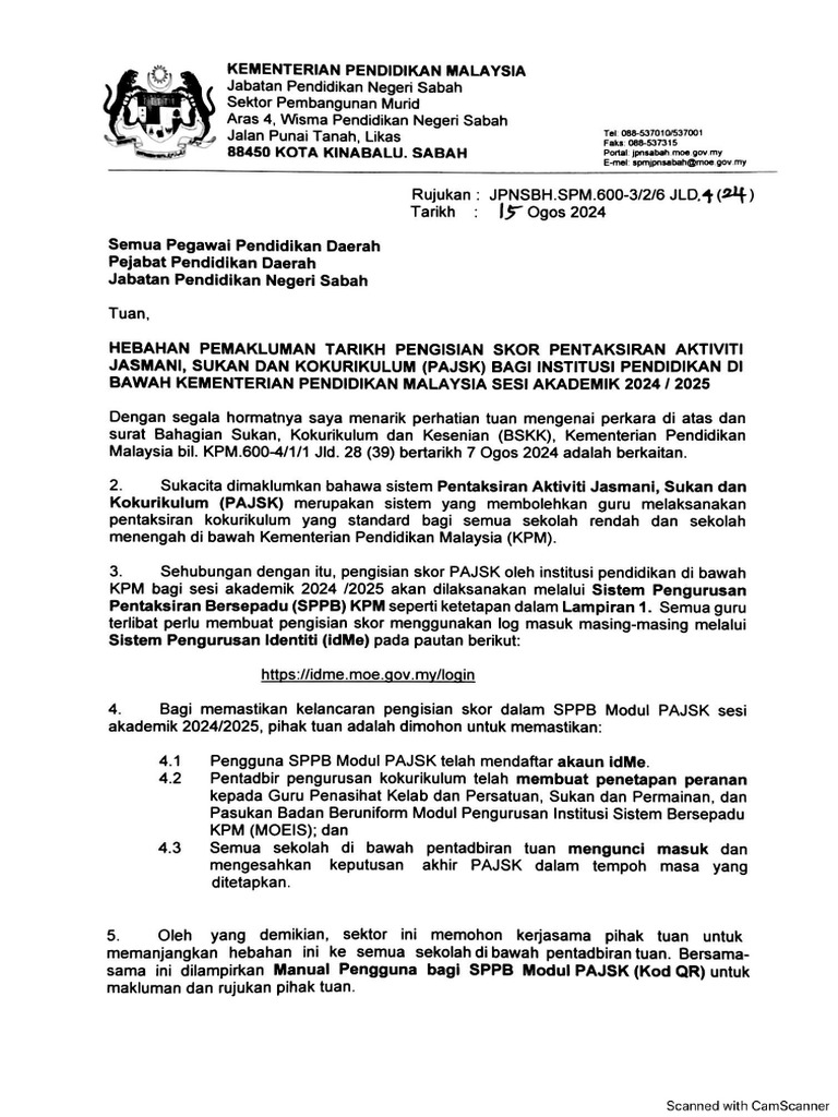 Hebahan Pemakluman Pengisian PAJSK 2024 | PDF