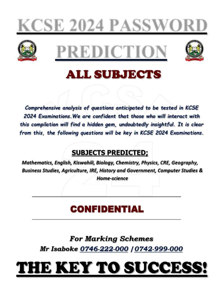Kcse 2024 Password Predictions | PDF