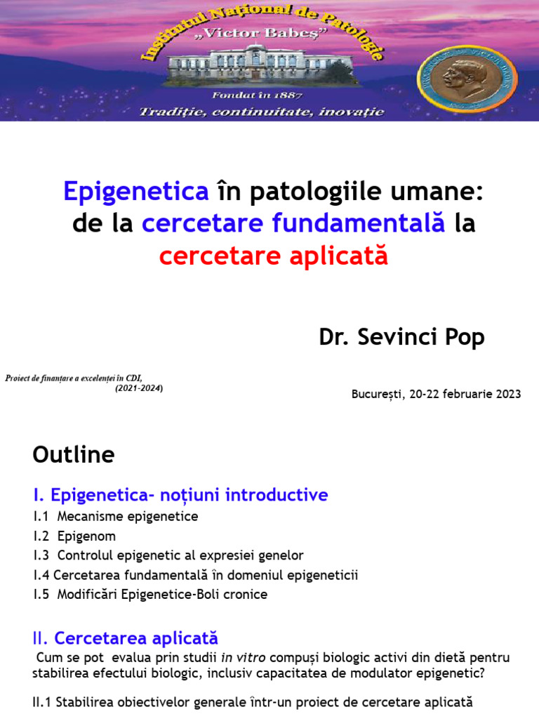 5.prezentare Proiect Performanta Epigenetica Sevinci Pop 21.02.2023 | PDF