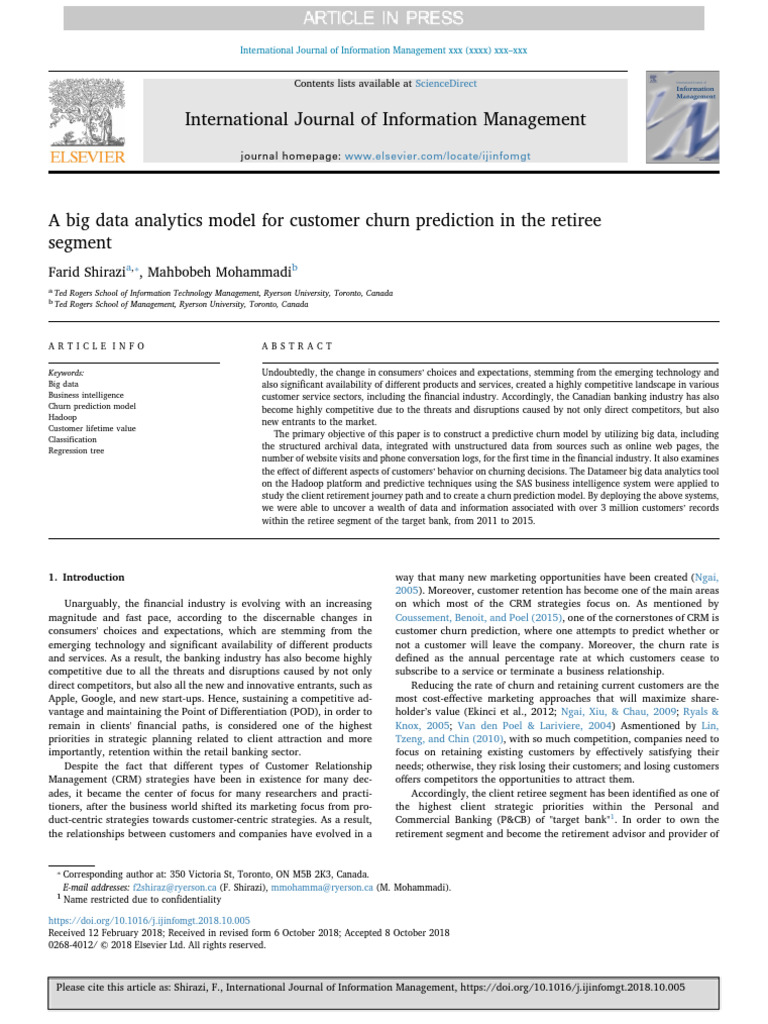 Churn Model (For Methodology) | PDF