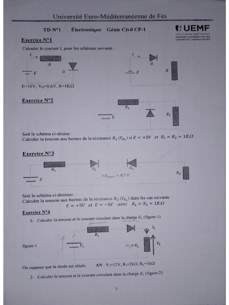 TD1 + Sol Électronique | PDF
