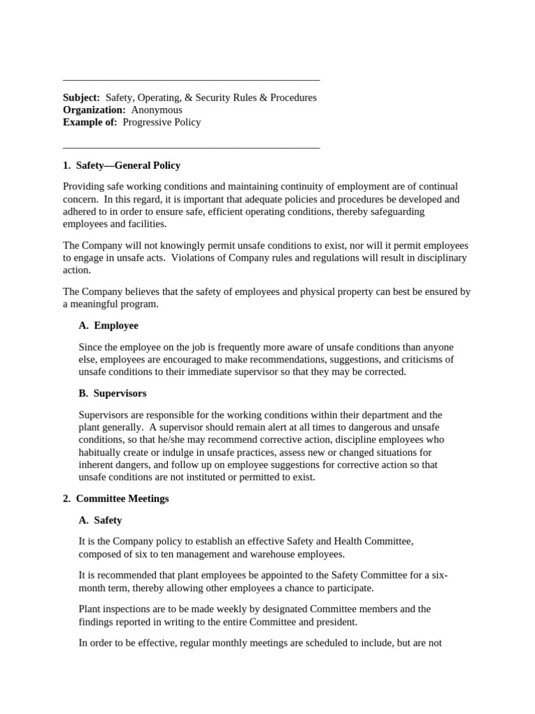 Safety Operating Procedures | PDF