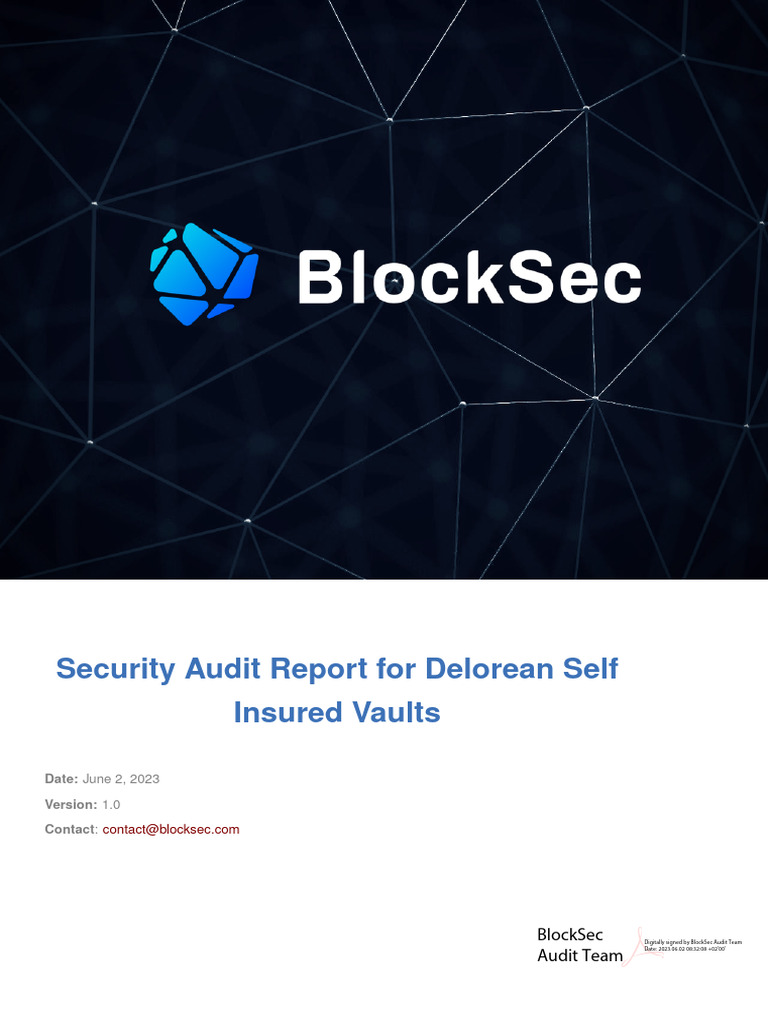 Delorean Vaults Security Audit | PDF | Vulnerability (Computing) | Finance & Money Management