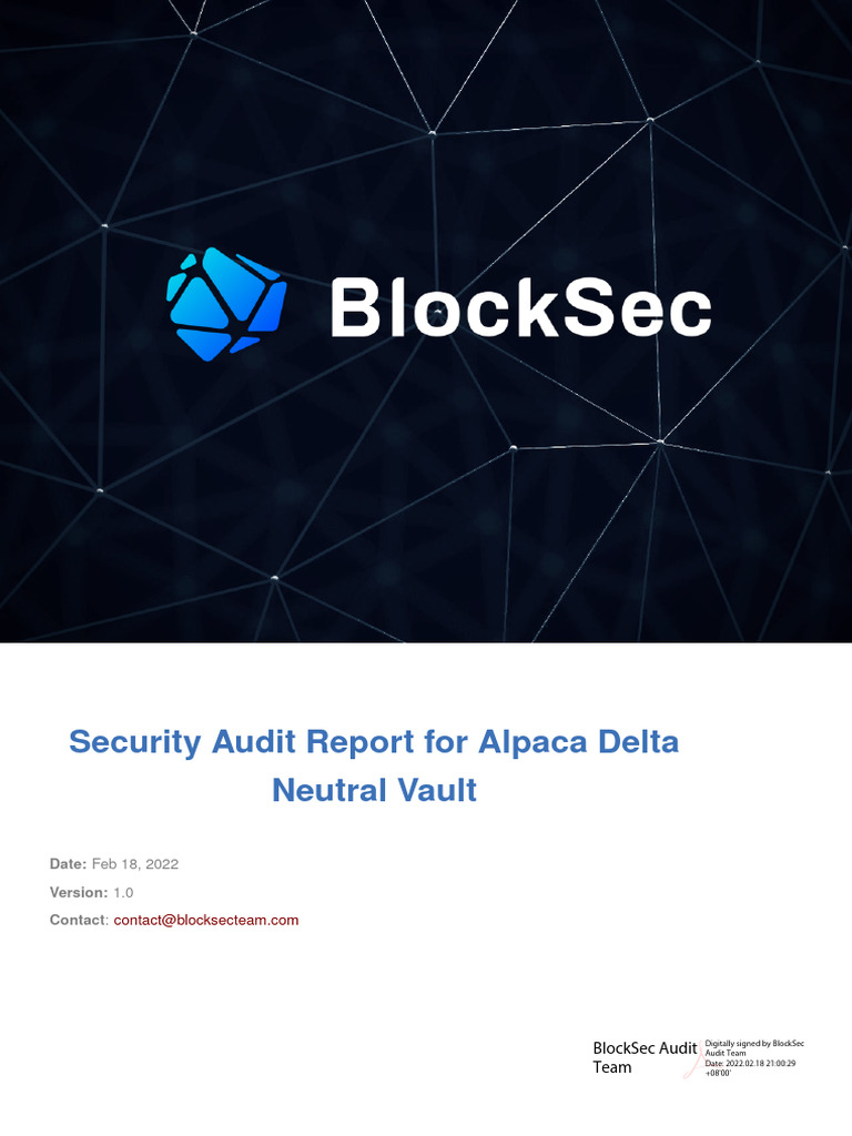 Blocksec Alpaca v1.0 Signed | PDF | Parameter (Computer Programming) | Audit