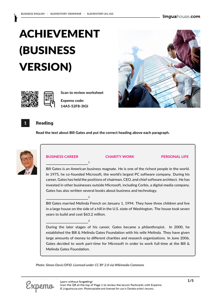 Achievement Business Version American English Teacher Ver2 BW PERFECT PAST SIMPLE | PDF