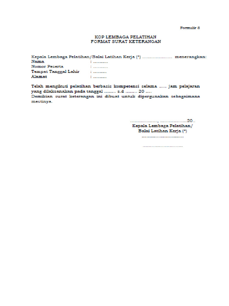 Format Surat Keterangan 2 | PDF