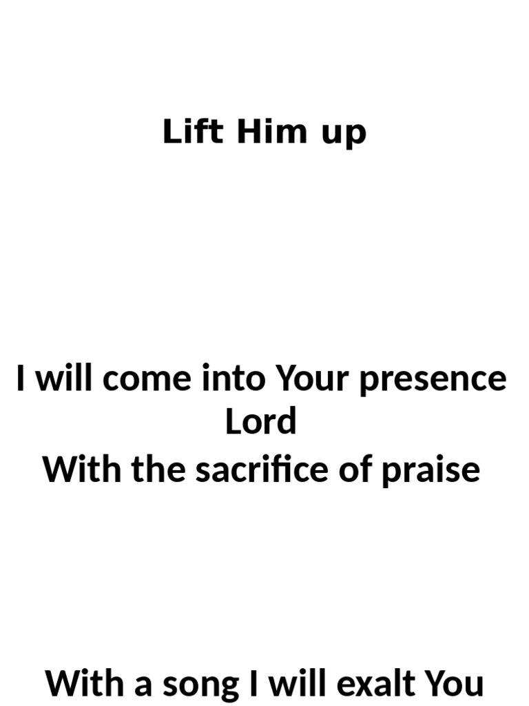 Lift Him Up | PDF