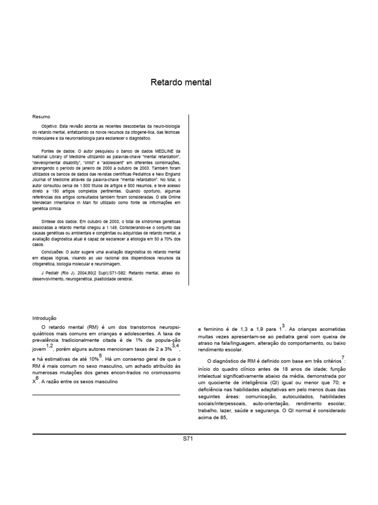 Retardo Mental | PDF