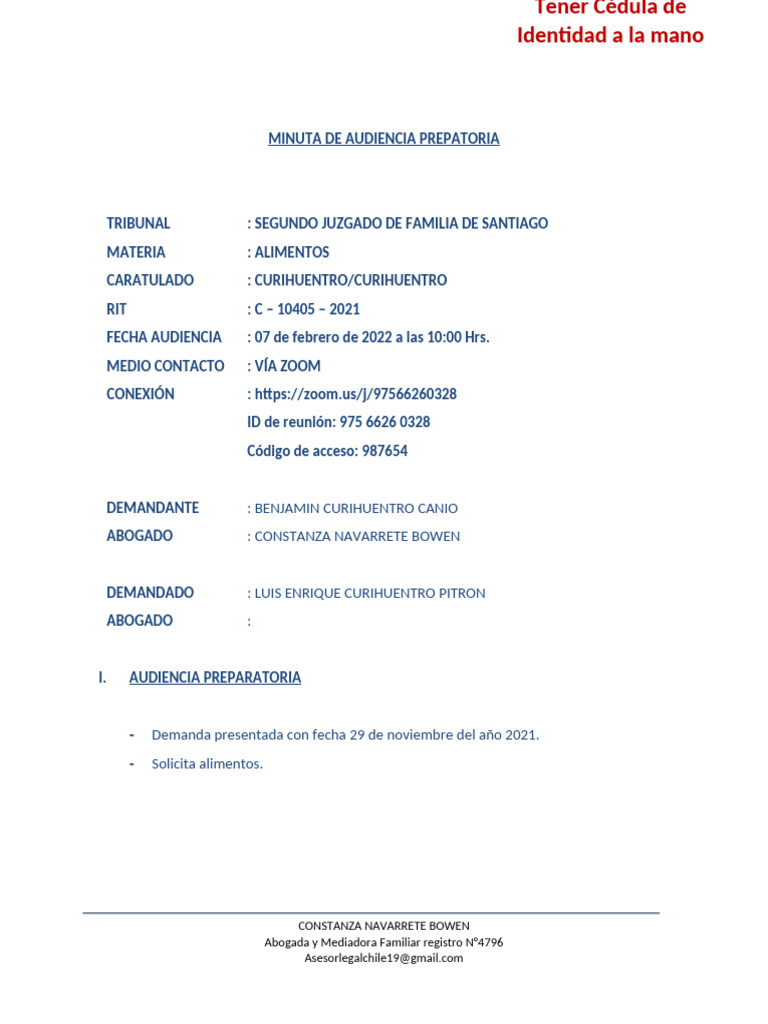 Minuta Alimentos | PDF