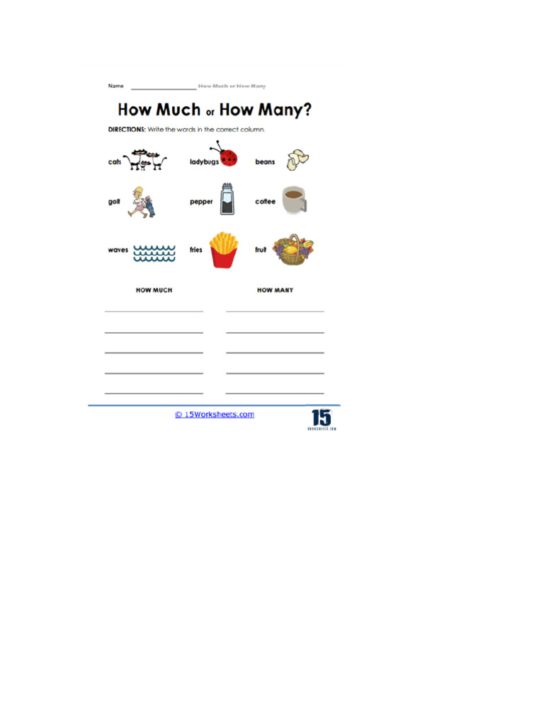 How Much How Many | PDF