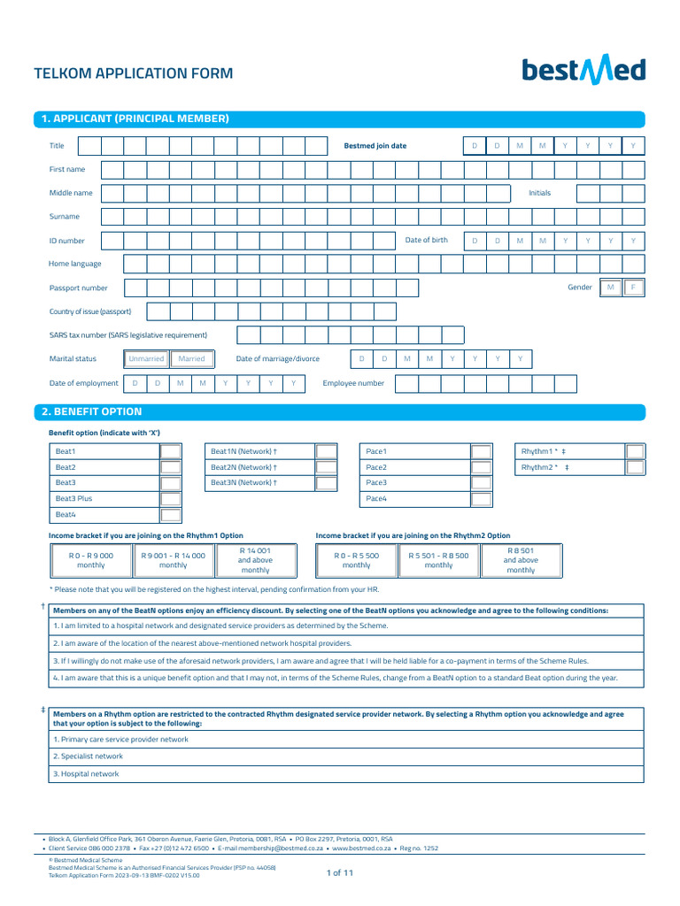 Telkom Application Form | PDF