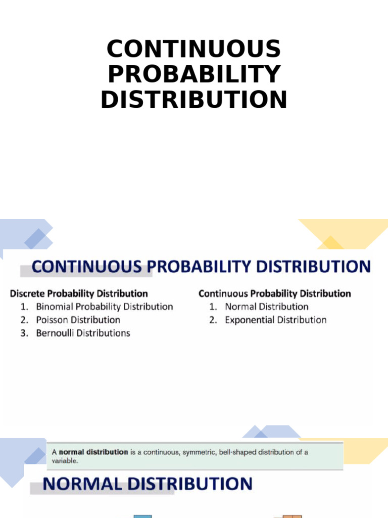 Continuous Probability Distribution | PDF