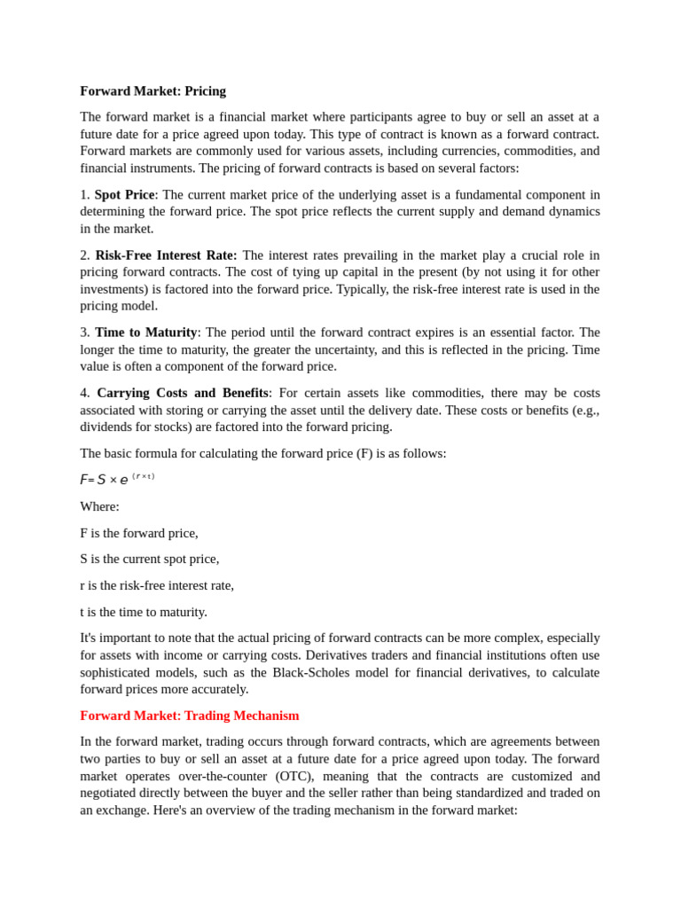 Notes - Part 2 Futures and Forward contract | PDF