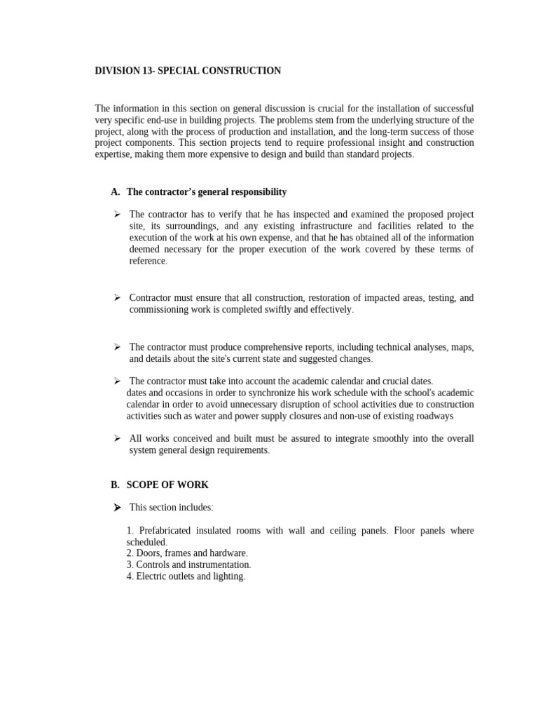 Special Construction Guidelines | PDF | Door | Technology & Engineering