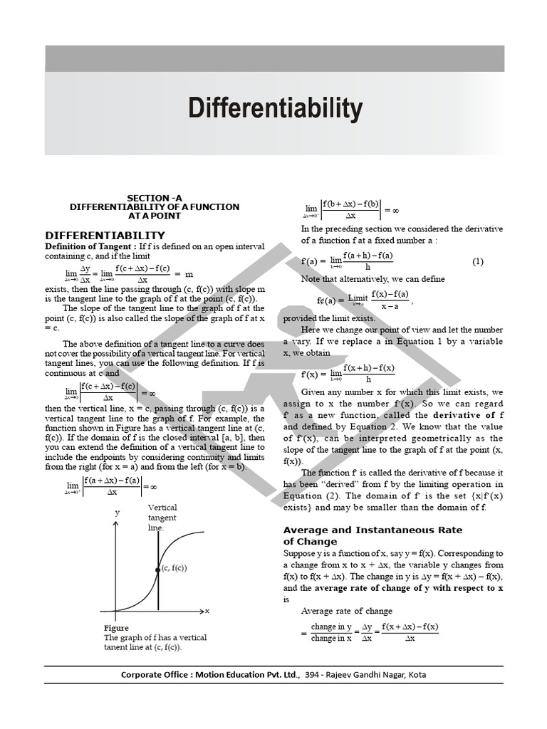 Edit 1592217298 88993a5c323b7f85 Differentiability - Theory | PDF