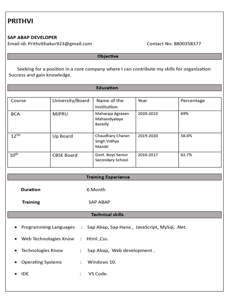 Prithvi.resu (1) | PDF