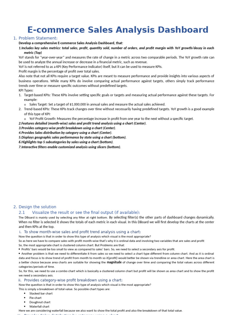 Ecommerce Sales Analysis Dashboard Pdf