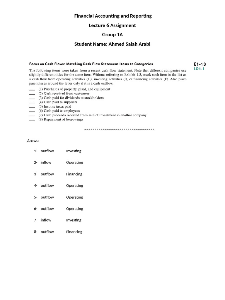 Lecture 6 Assignment | PDF