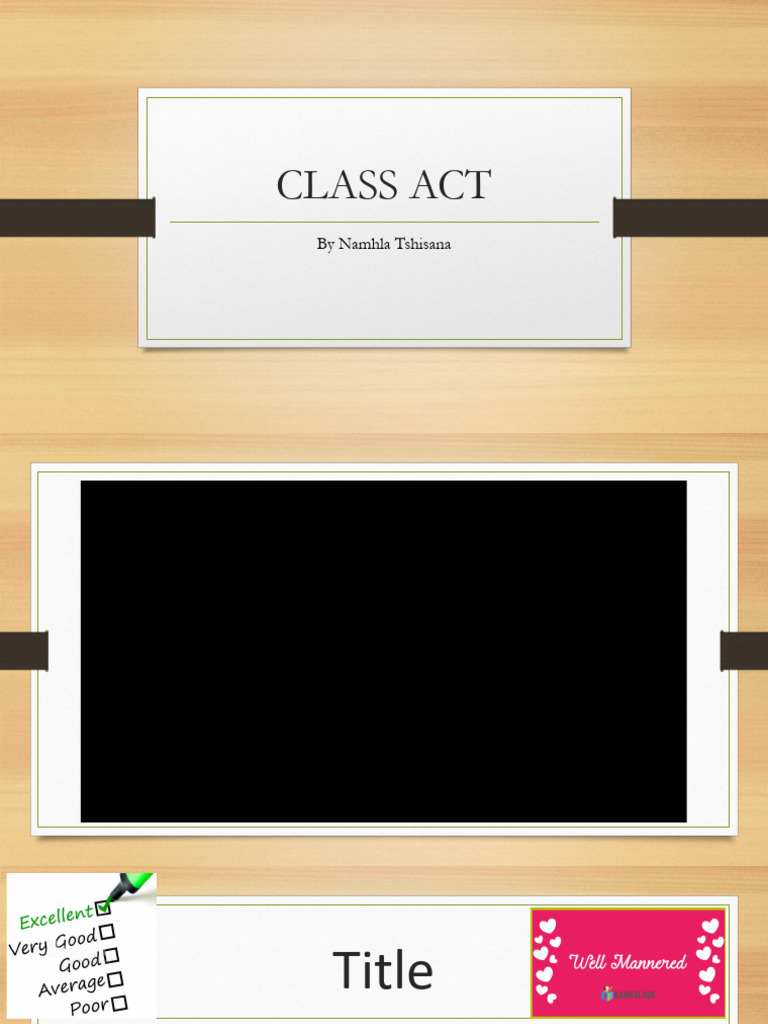 Class Act | PDF
