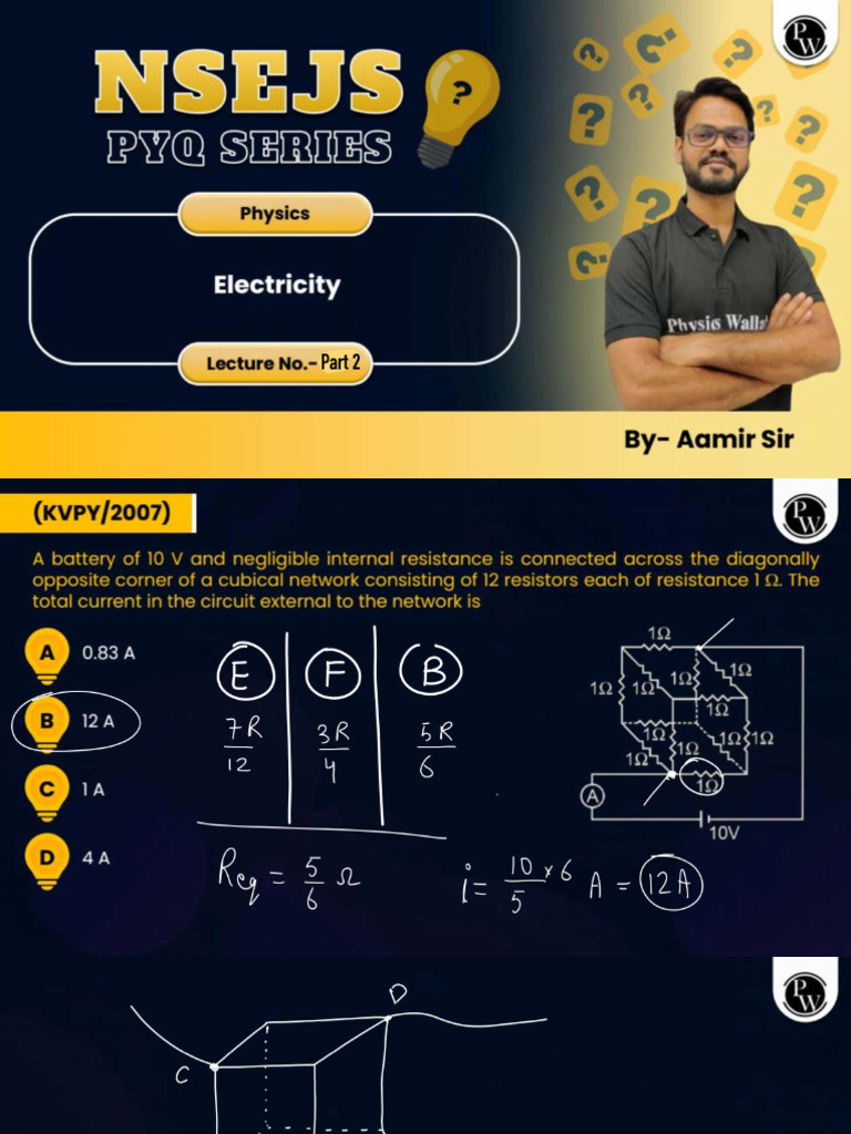 Complete NSEJS Physics Electricity PYQs Part - 2 - Class Notes - NSEJS ...