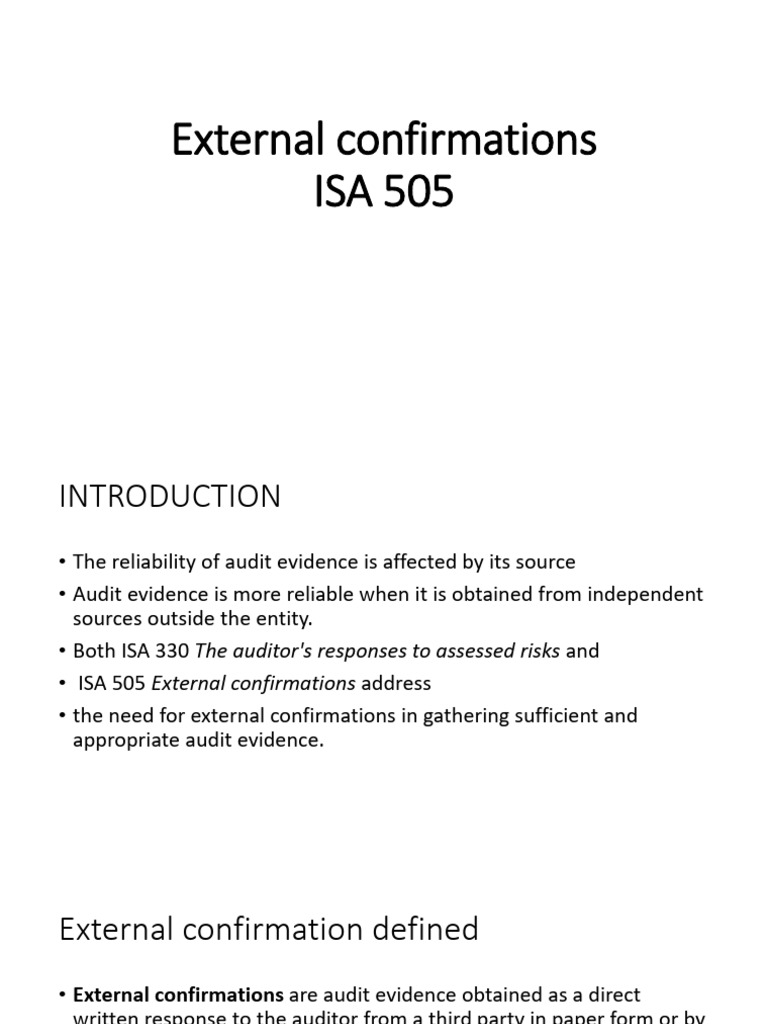 Isa 505 External Confirmation | PDF