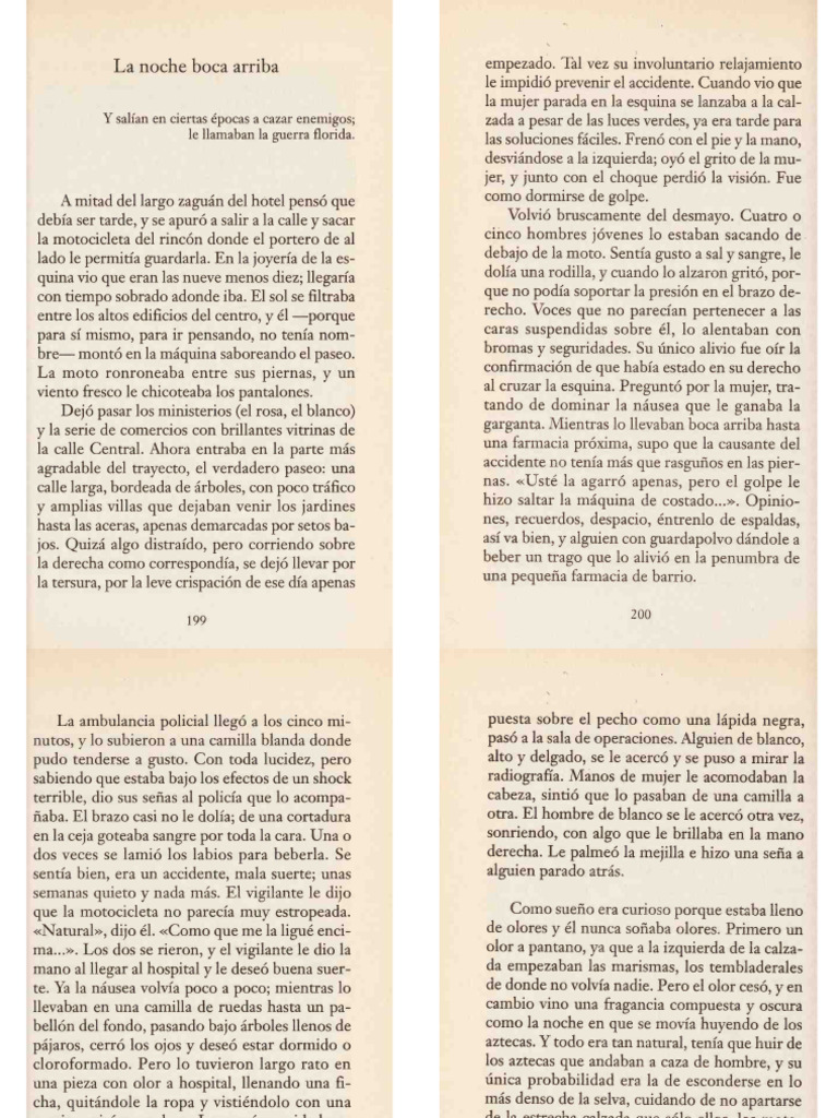 CORTÁZAR La noche boca arriba | PDF