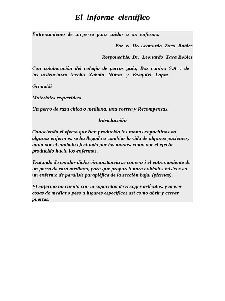 Ejemplo Informe Cientifico | PDF