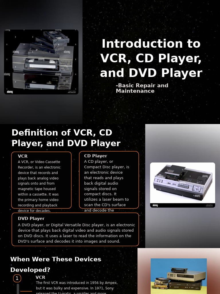 Introduction To VCR CD Player and DVD Player | PDF