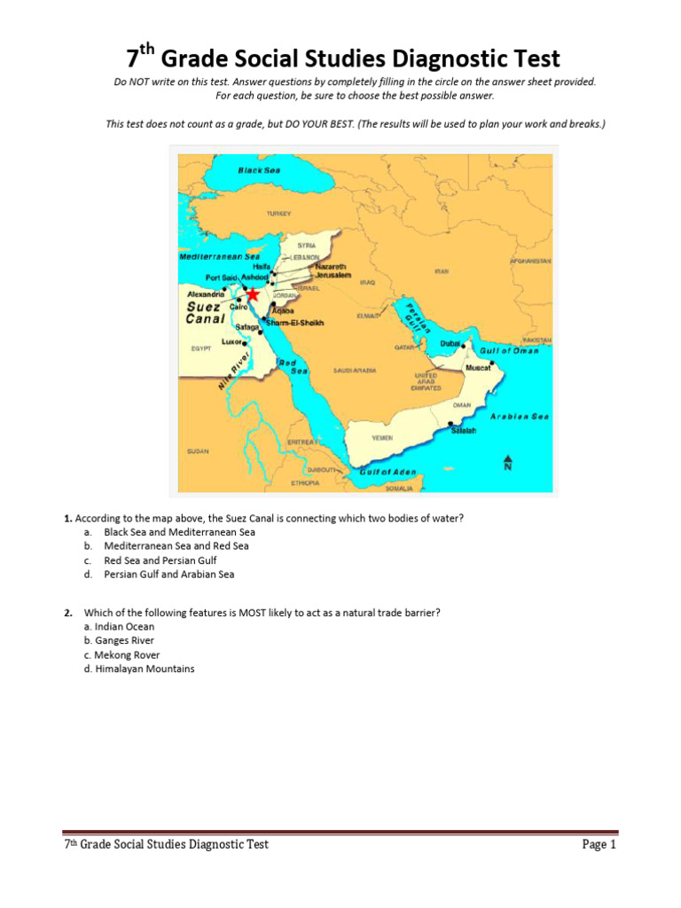 7SS Diagnostic Test With Standards, Key and Rationale | PDF