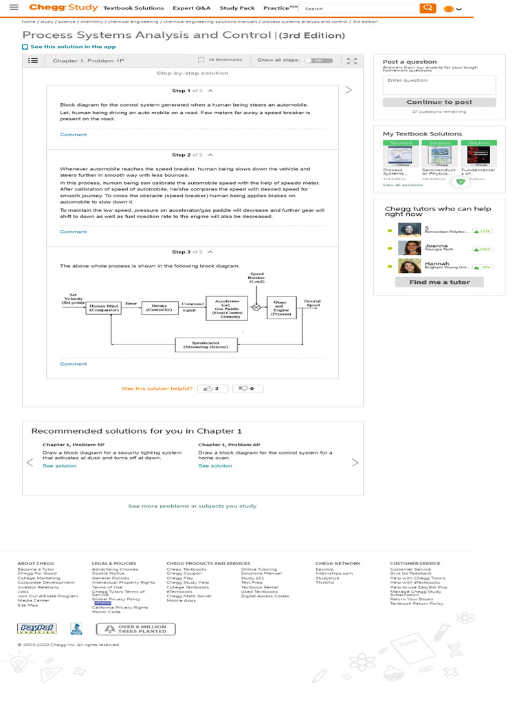 Sample - Solution Manual For Process Systems Analysis and Control 3rd ... Sample - Solution Manual For Process Systems Analysis and Control 3rd ...