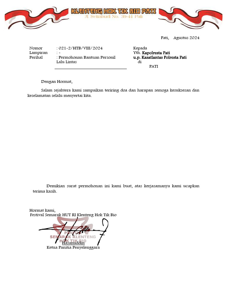 Surat PAM Lantas | PDF